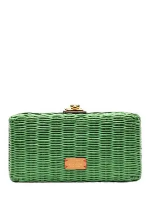 FRANCES VALENTINE Pepper Wicker Clutch - Green