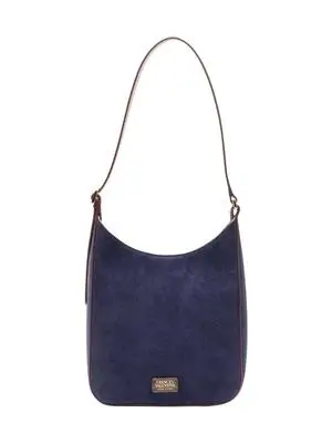 FRANCES VALENTINE Sadie Suede Shoulder Bag - Navy