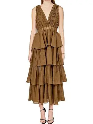 Endless Rose Tiered Maxi Dress - Chocolate