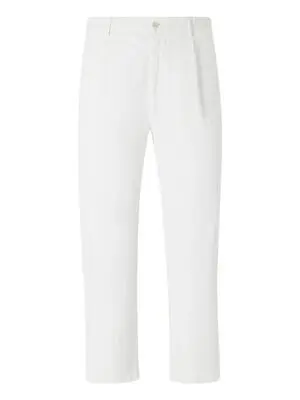 Barena Venezia Cropped Tapered Corduroy Trousers - White