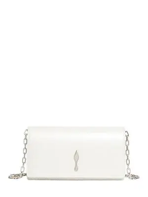 CHRISTIAN LOUBOUTIN Bettina Leather Clutch - White/silver