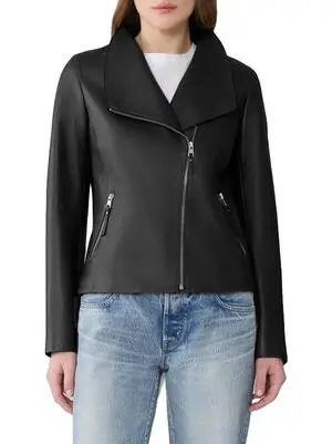 Soia & Kyo Catherine Leather Moto Jacket - Black