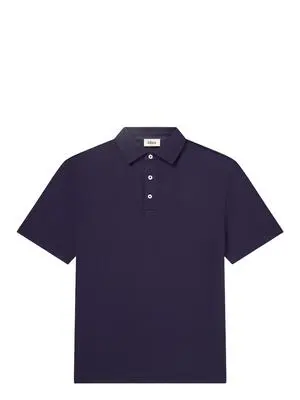 Altea Greg Cotton-blend Piqué Polo Shirt - Blue