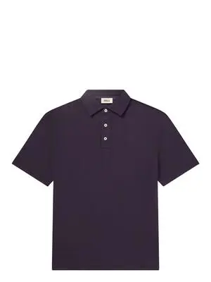 Altea Greg Cotton-blend Piqué Polo Shirt - Navy