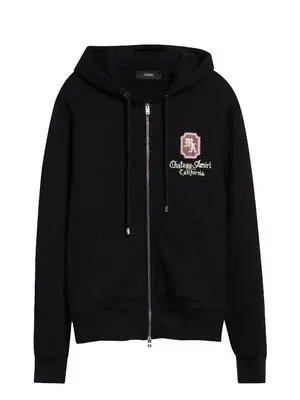 Amiri Chateau Logo Full Zip Fleece Hoodie - Black Archived