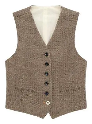 FORTELA Demi Wool Silk Vest - Ecru