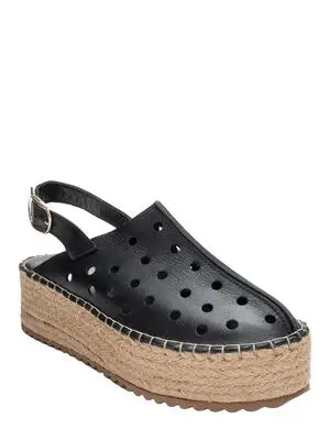 FOREVER & ALWAYS SHOES Fraga Leather Wedge Sandal - Black