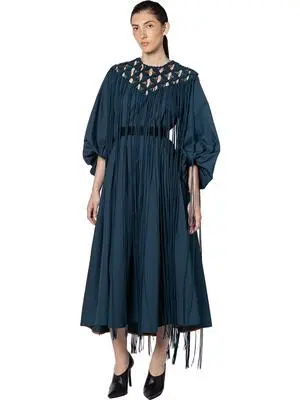 ROKSANDA Miel Crochet Cotton Midi Dress - Dark Teal