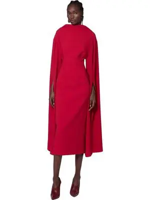 ROKSANDA Nour Crepe Caped Midi Dress - Amaranthus