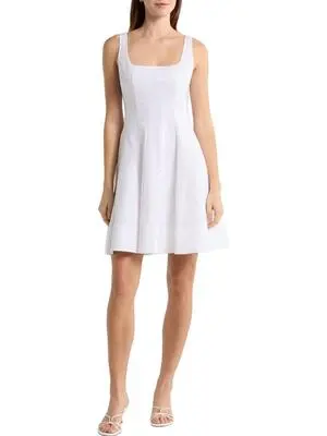 STAUD Wells Stretch Cotton Minidress