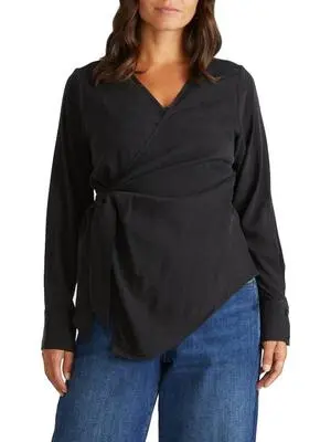 Universal Standard Beacon Wrap Top - Black