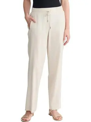 Jones New York Drawstring Waist Linen-blend Pants - Natural Stone