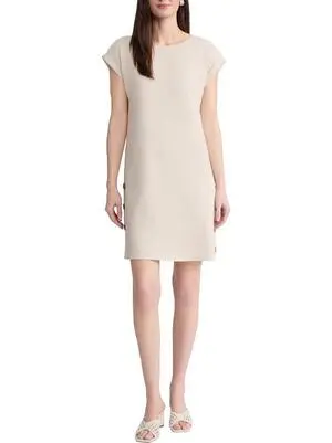 JONES NEW YORK Side Button Linen Blend Shift Dress