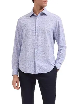 BUGATCHI James Ooohcotton® Abstract Print Twill Button-up Shirt
