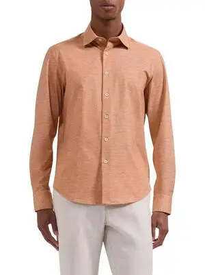 Bugatchi James Ooohcotton® Space Dye Button-up Shirt - Mango