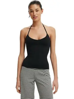 COTTON ON Hold Me Tie Halter - Black