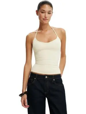 COTTON ON Hold Me Tie Halter - Vanilla Glow