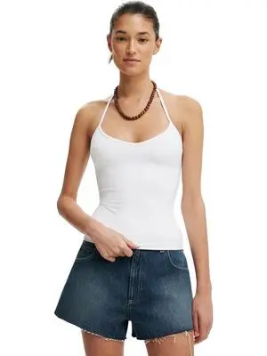 COTTON ON Hold Me Tie Halter - White