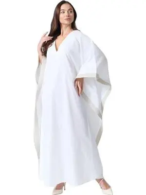 LE FAFO Luna Linen Maxi Kaftan Gown - White