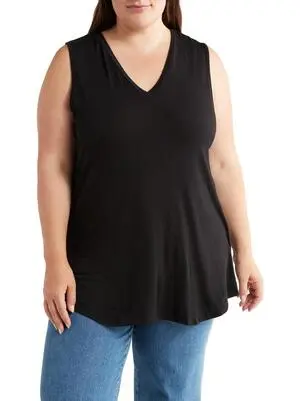 24SEVEN COMFORT APPAREL 24seven Comfort Apparel V-Neck Jersey Tank Black