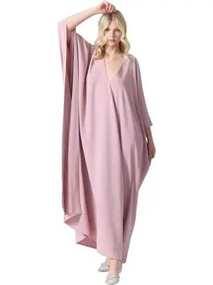 LE FAFO Luna Silk Crepe-cady Gown - Dusty Pink