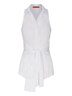 SIMONMILLER SIMONMILLER Sleeveless Poplin Shirt With Shirttail Hem Macadamia