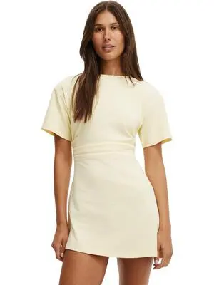 COTTON ON Boxy Tuck T-shirt Mini Dress - Vanilla Glow