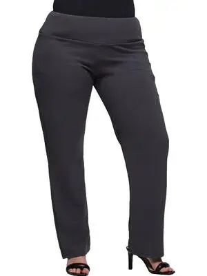 24SEVEN COMFORT APPAREL Stretch High-waist Dress Pants - Charcoal