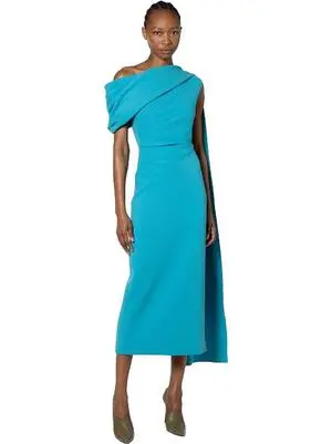ROKSANDA Maite One Shoulder Midi Dress - Azure