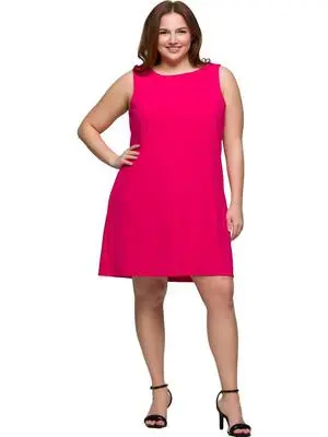 24SEVEN COMFORT APPAREL Sleeveless Mini Shift Dress - Pink