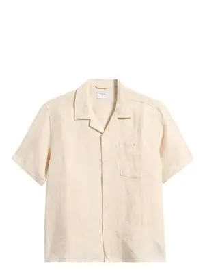 PERCIVAL Cuban Linen Camp Shirt Cream