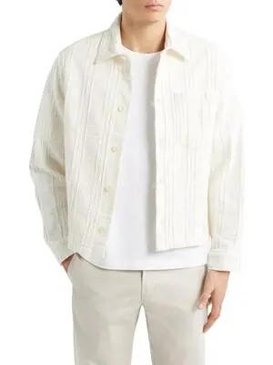 PERCIVAL Canyon Heavyweight Check Overshirt Ecru