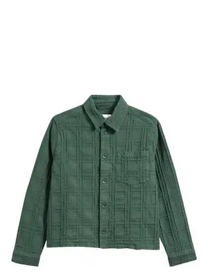 PERCIVAL Canyon Heavyweight Check Overshirt - Forest
