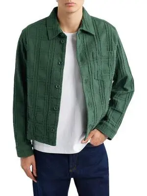 PERCIVAL Canyon Heavyweight Check Overshirt Forest