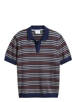 PERCIVAL Douglas Stripe Johnny Collar Polo