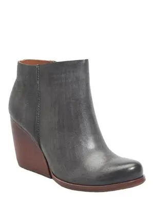 Kork-Ease® Natalya Wedge Bootie - Dark Grey Leather