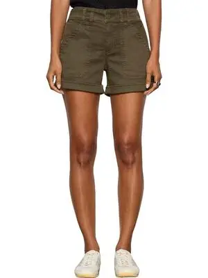 Sanctuary Cuffed Denim Shorts Burnt Olive Green