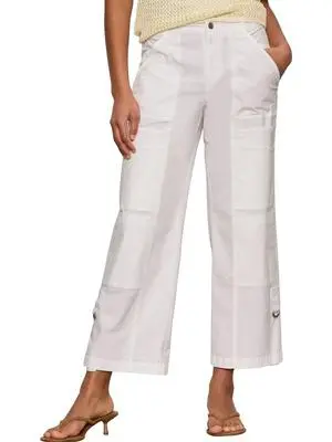 Sanctuary Stretch Cotton Cargo Pants White