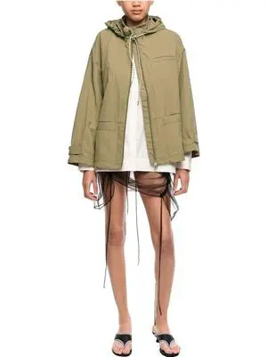 Bimba Y Lola Fluid A-line Trench - Khaki