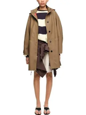 Bimba Y Lola Technical A-line Trench - Dark Camel