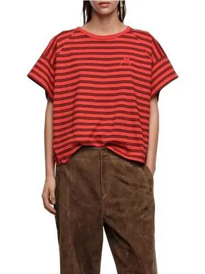 Bimba Y Lola Striped Cropped T-shirt - Red