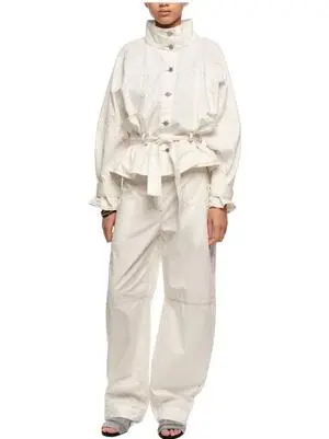 Bimba Y Lola Cotton Oversized Jacket - Off White