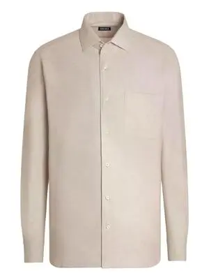 Zegna Pocket Cotton Shirt - Neutrals
