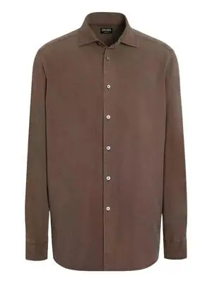 Zegna Mulberry Silk Shirt - Brown