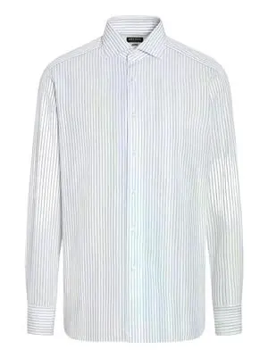 Zegna Striped Cotton Shirt - White