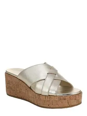 Vionic Dawn Cork Platform Sandals - Gold