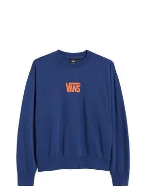 VANS Logo Crewneck Sweatshirt - Deep Indigo-flame