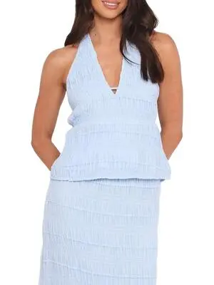 PETAL & PUP Textured Halter Top - Blue