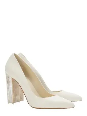 FREYA ROSE Camille Pointed Toe Pearl Heel Pump - Ivory