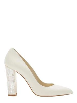 FREYA ROSE Camille Pointed Toe Pearl Heel Pump - Ivory